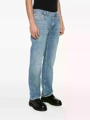7 For All Mankind Topstitch Straight Leg Jeans - Blue