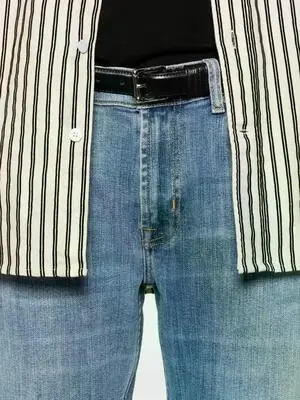 7 For All Mankind Topstitch Straight Leg Jeans - Blue