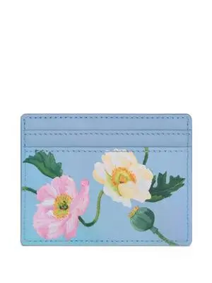 Oscar De La Renta Poppy-printed Card Holder