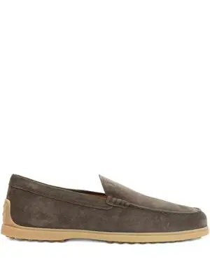 TOD'S Suede Slip-on Loafers - Brown