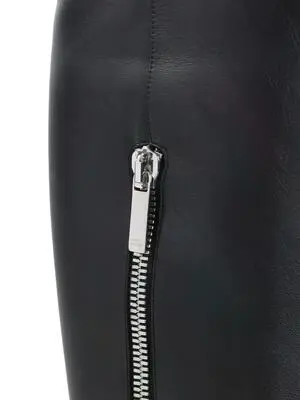 Amina Muaddi 80mm Mona Leather Zip Boots