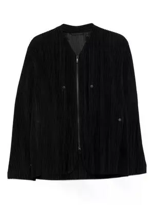 Issey Miyake Pleated Zip Jacket - Black