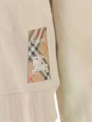 Burberry Check Label Zip-up Hoodie - Neutrals