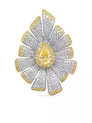 HYT JEWELRY 18k White And Yellow Gold Diamond Ring - Silver