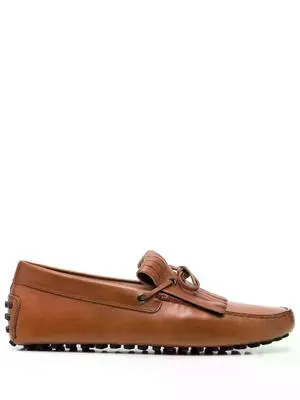TOD'S Leather Loafers With Fringe Detailing