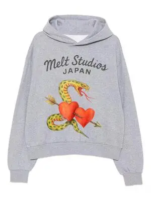 MELT Printed Slouchy Hoodie - Grey