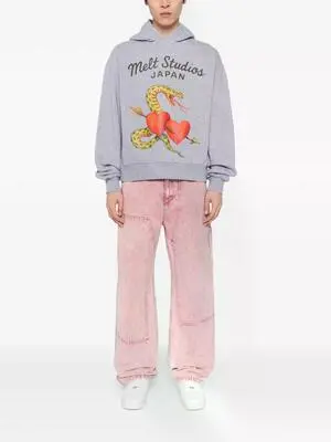 MELT Printed Slouchy Hoodie - Grey