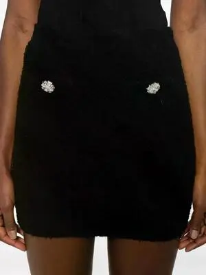 SELF-PORTRAIT Textured Mini Skirt With Crystal Embellishment