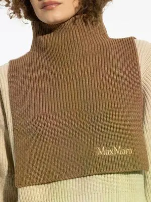 Max Mara Ribbed High-neck Virgin-wool Scarf - Brown