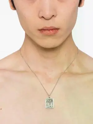 AMBUSH Logo Plaque Necklace - Silver