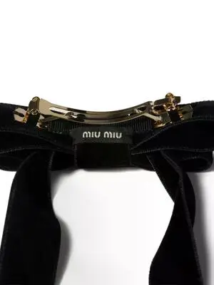 Miu Miu Velvet Hair Clip With Bow Detail