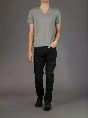 SIDE SLOPE V-neck T-shirt