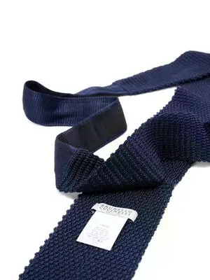 Brunello Cucinelli Knitted Silk Neck Tie - Blue