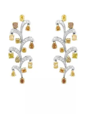 HYT JEWELRY 18k White Gold Diamond Dangle Earrings - Silver