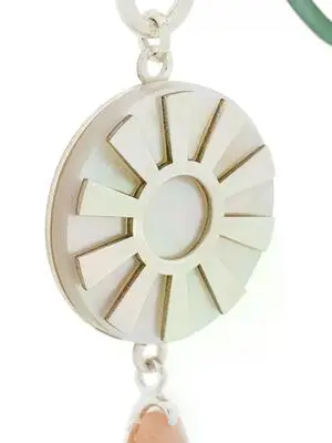 WOUTERS & HENDRIX Sterling Silver E-coated Balance Earrings With Sunstone And Pearls