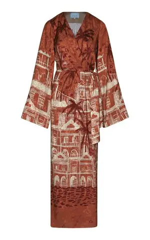 Johanna Ortiz Ollantay" Jacquard Maxi Wrap Dress - Multi