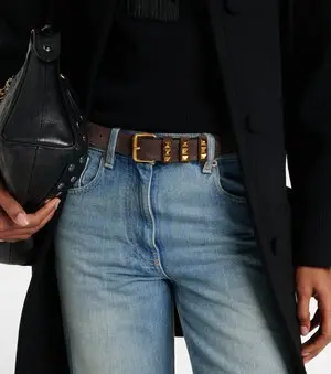 Valentino Garavani Rockstud Suede Belt - Brown