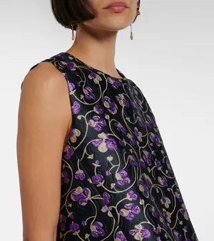 La DoubleJ La Scala Jacquard Top With Feather Trim