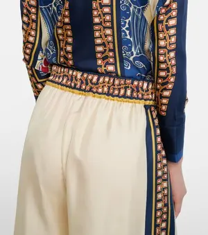 La DoubleJ Printed Silk Palazzo Pants