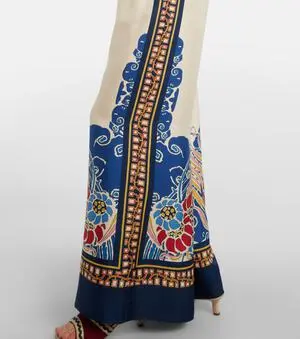 La DoubleJ Printed Silk Palazzo Pants