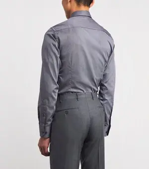 Eton Cotton Twill Puppytooth Slim Shirt