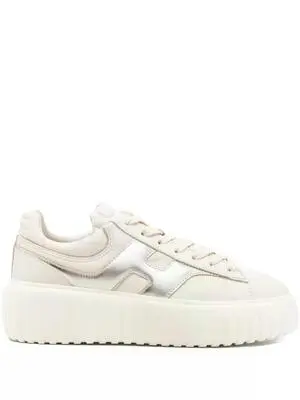 Hogan Platform Sneakers With Logo Appliqu - Neutrals