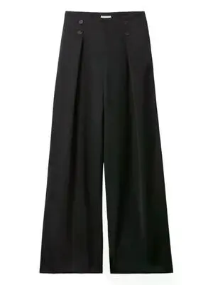 Claudie Pierlot Button-detail Pleated Wide-leg Trousers