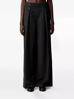 Claudie Pierlot Button-detail Pleated Wide-leg Trousers