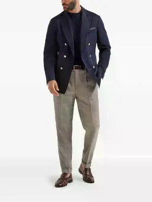 Brunello Cucinelli Mock-neck Cotton Jersey T-shirt - Blue