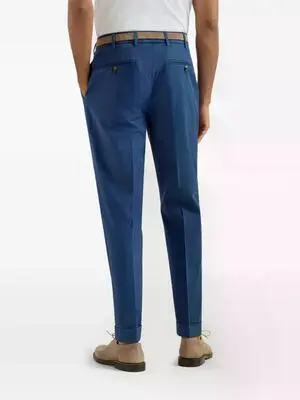 Brunello Cucinelli Brunello Cucinelli Garment-Dyed Trousers Blue