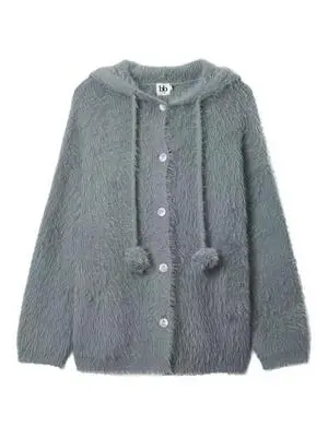 B+AB Hooded Pom-pom Cardigan - Grey