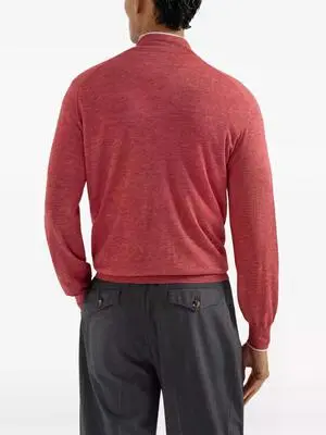 Brunello Cucinelli Half-zip Long-sleeve Sweater - Red