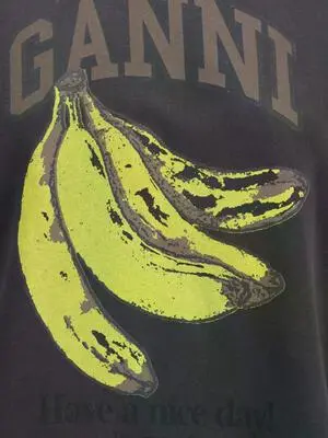 GANNI Banana Print Hoodie - Grey