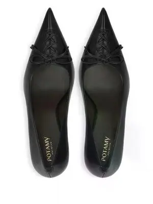 POTAMY 100mm Pointed Toe Lace-up Pumps