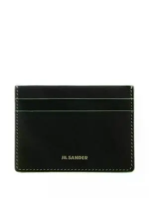 JIL SANDER Logo-detail Leather Card Holder - Black