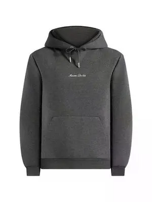 Manière De Voir Charcoal Logo-embroidered Relaxed-fit Hoodie - Grey
