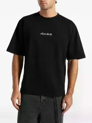 Manière De Voir Ari Logo-embroidered Cotton T-shirt - Black