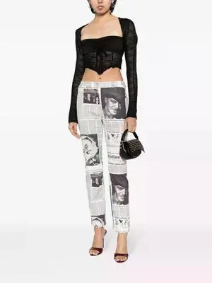 Dior Newspaper Print Slim-fit Jeans