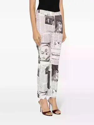 Dior Newspaper Print Slim-fit Jeans