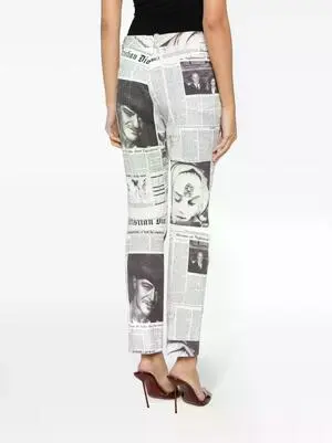 Dior Newspaper Print Slim-fit Jeans