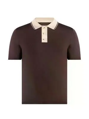 Manière De Voir Roux Contrast-detail Polo Shirt - Brown