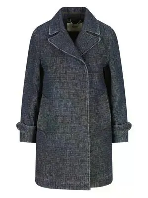 Fendi Quilted Ff Motif Double-breasted Denim Coat