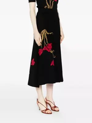 Erdem Floral Jacquard Knitted Midi Skirt