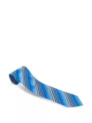 Ermenegildo Zegna Striped Silk Tie - Blue