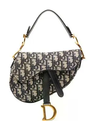 Dior Mini Oblique Saddle Bag Satchel - Blue