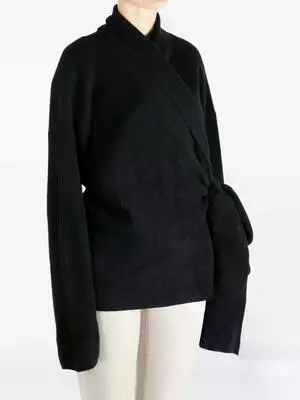 UMA WANG Wrap-tie Ribbed-knit Cardigan