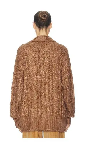 HELSA Jessiah Cable Cardigan - Brown