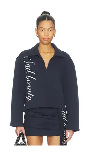 ZEMETA Sad Beauty Oversize Pullover - Navy