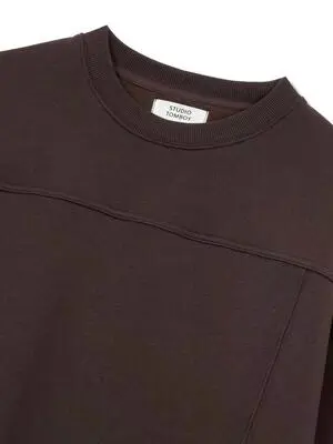 STUDIO TOMBOY Panelled Fleece Lined Sweatshirt - Brown