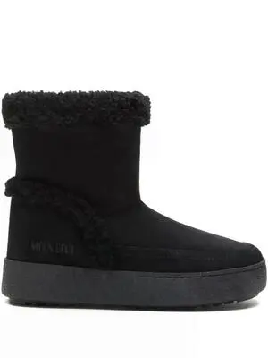 Moon Boot Ltrack Tina Shearling Trimmed Platform Boots - Black